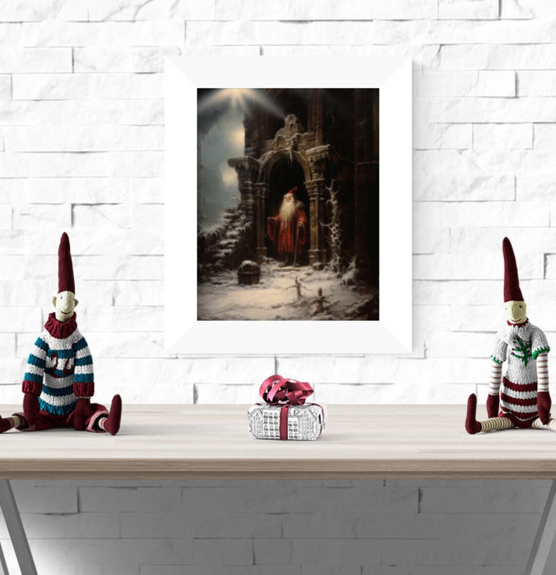 Ancient Santa Claus Christmas Art Print, Holiday Wall Decor, Vintage ...