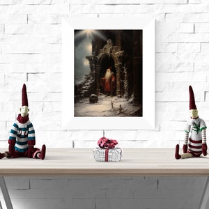 Ancient Santa Claus Christmas Art Print, Holiday Wall Decor, Vintage ...