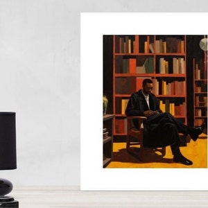 Black Scholar Educator Art Print With Mat, African American Teacher Art ...