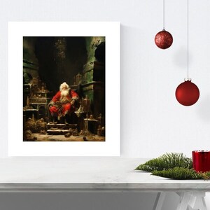 Christmas Santa Claus Art Print, Holiday Wall Decor, Ancient Santa ...