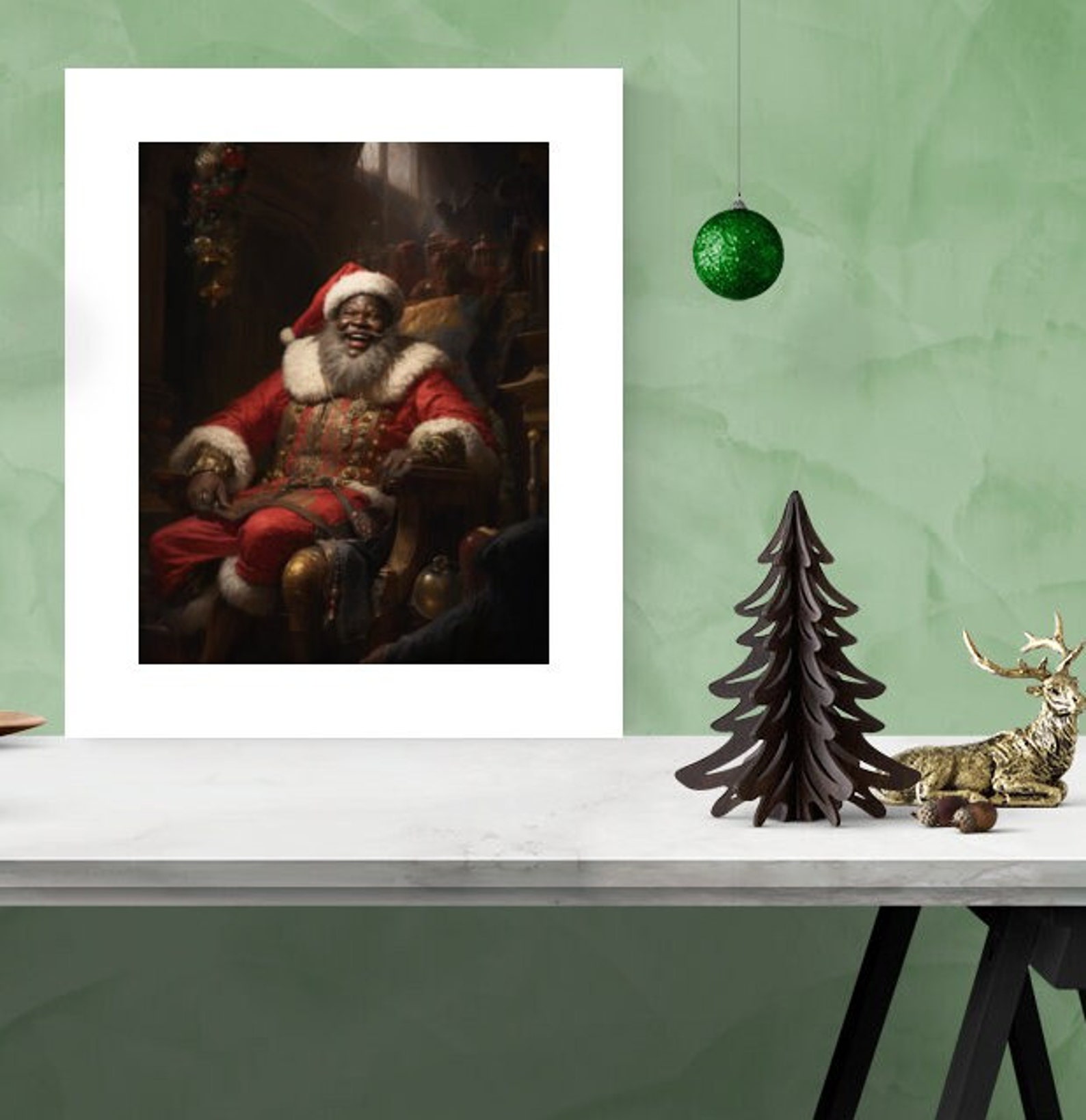 Black Santa, African American Santa Claus, African American Wall Art ...