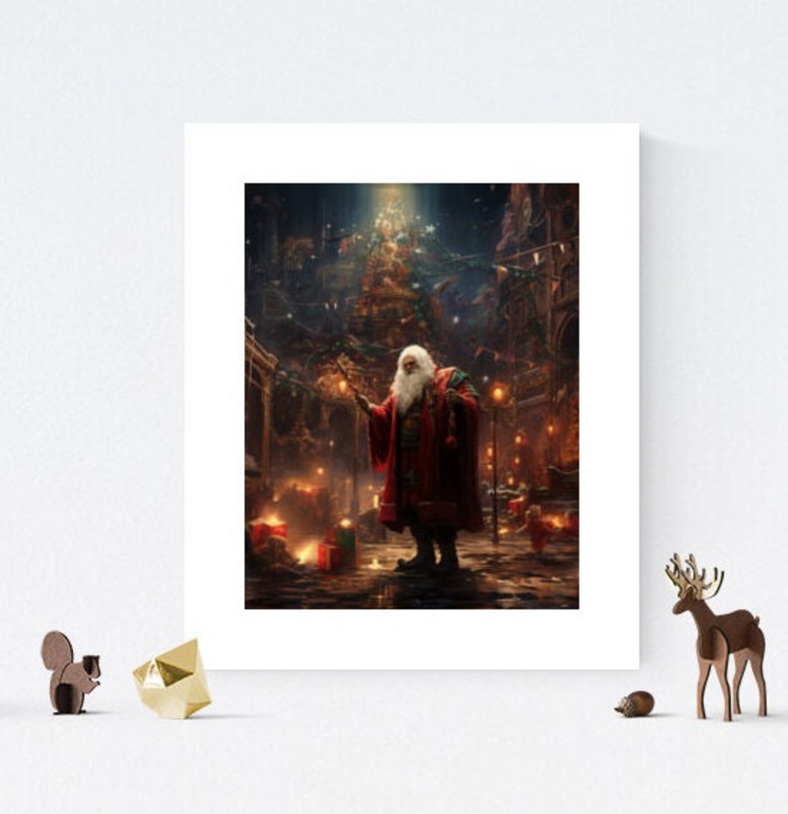Gothic Santa Claus Art Print, Christmas Holiday Wall Decor, Ancient ...