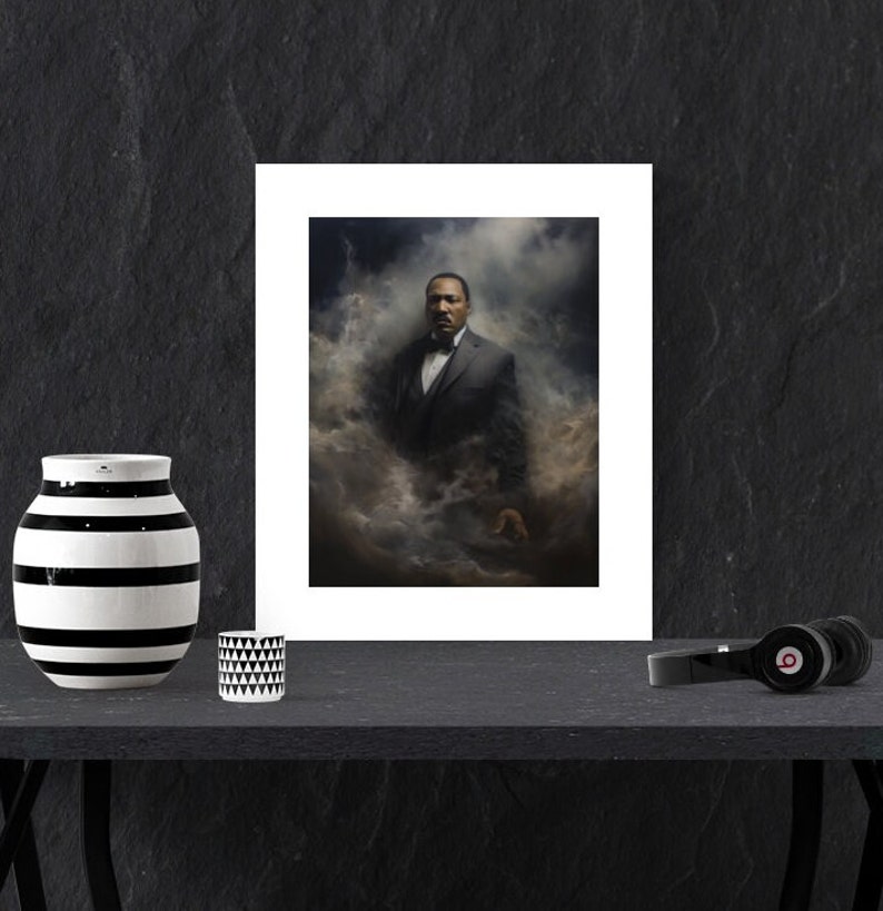 Martin Luther King Jr Fine Art Print With Mat, MLK Jr, Black Civil ...
