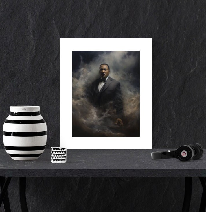 Martin Luther King Jr Fine Art Print With Mat, MLK Jr, Black Civil ...