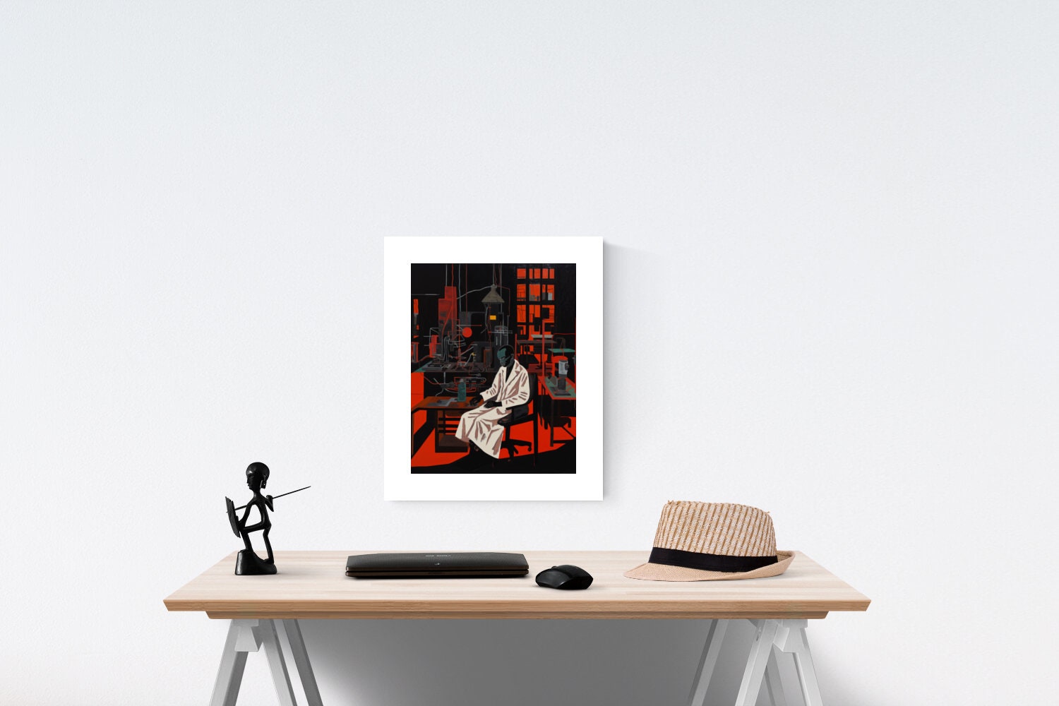 Black Science Educator Art Print With Mat, African American Teacher Art ...