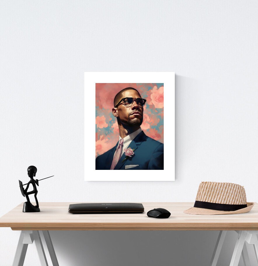 Malcolm X Fine Art Print With Mat, Black Civil Rights, African American ...