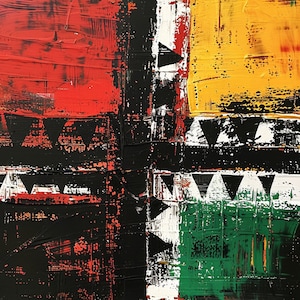 Abstract Pan African Flag Matted Fine Art Print, Africa Flag Wall Decor ...