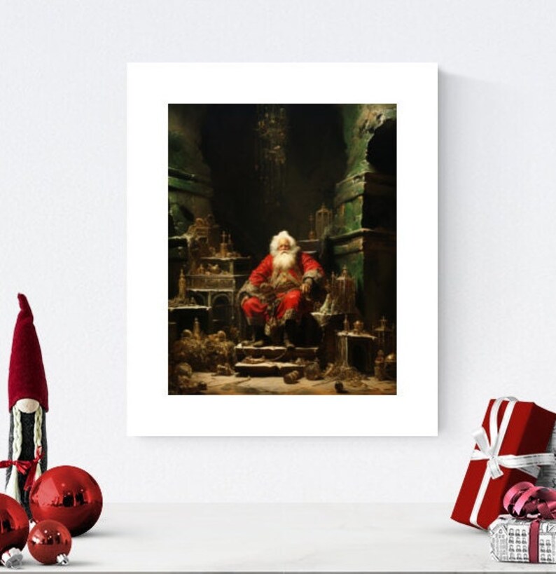 Christmas Santa Claus Art Print, Holiday Wall Decor, Ancient Santa ...