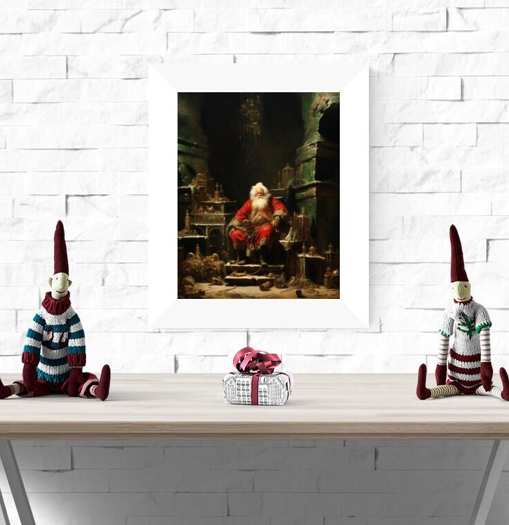 Christmas Santa Claus Art Print, Holiday Wall Decor, Ancient Santa ...
