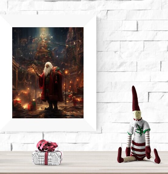 Gothic Santa Claus Art Print, Christmas Holiday Wall Decor, Ancient ...