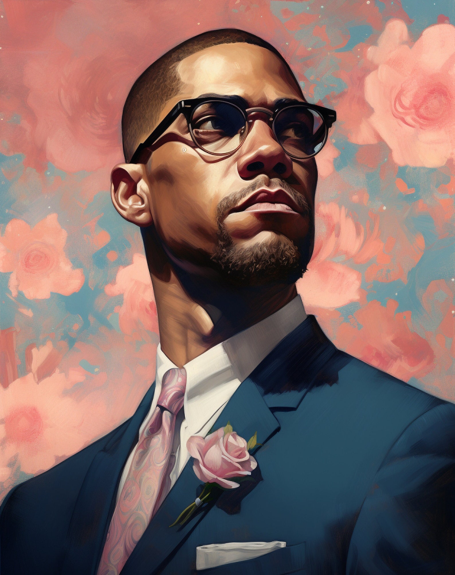 Malcolm X Fine Art Print With Mat, Black Civil Rights, African American ...