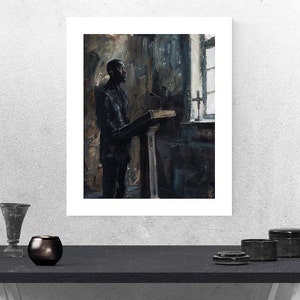 Black Pastor Preacher Educator Art Print With Mat, African American Art ...
