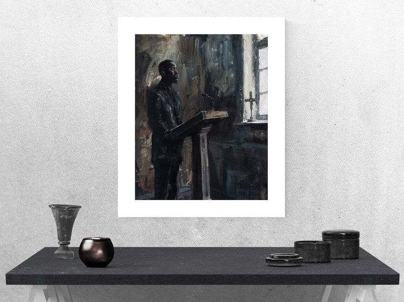 Black Pastor Preacher Educator Art Print With Mat, African American Art ...