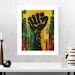 Black Power Fist Matted Fine Art Print, Black History Wall Decor, Pan ...