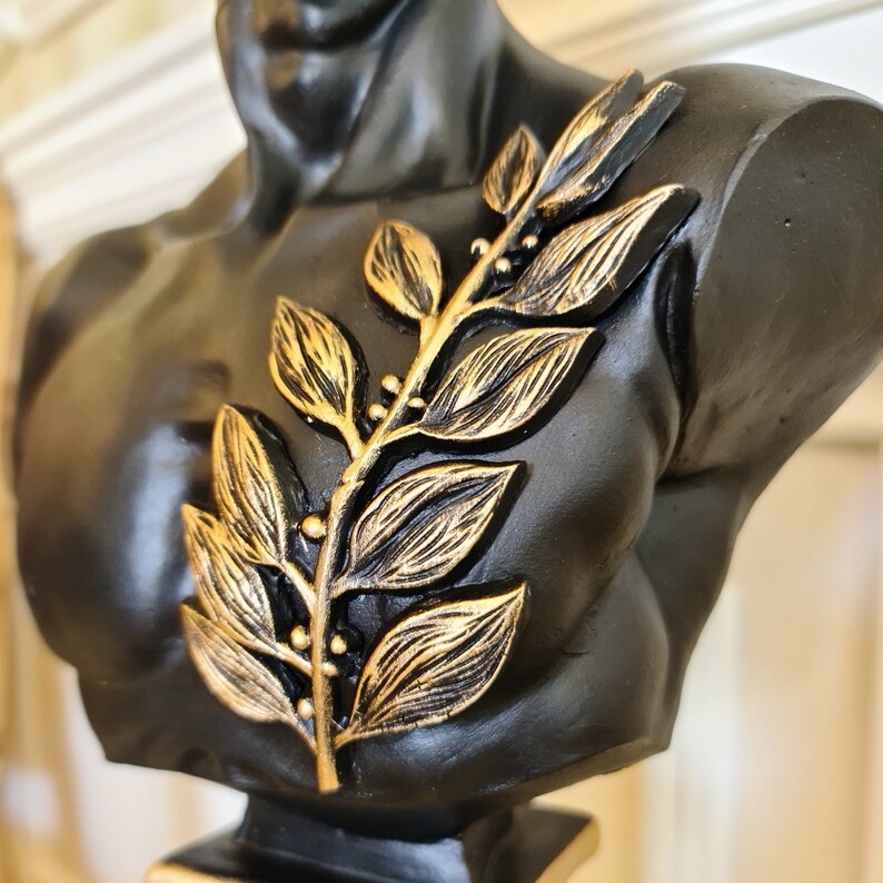 Large Black Gold David Sculpture Statue Leaf Decorated David | Etsy