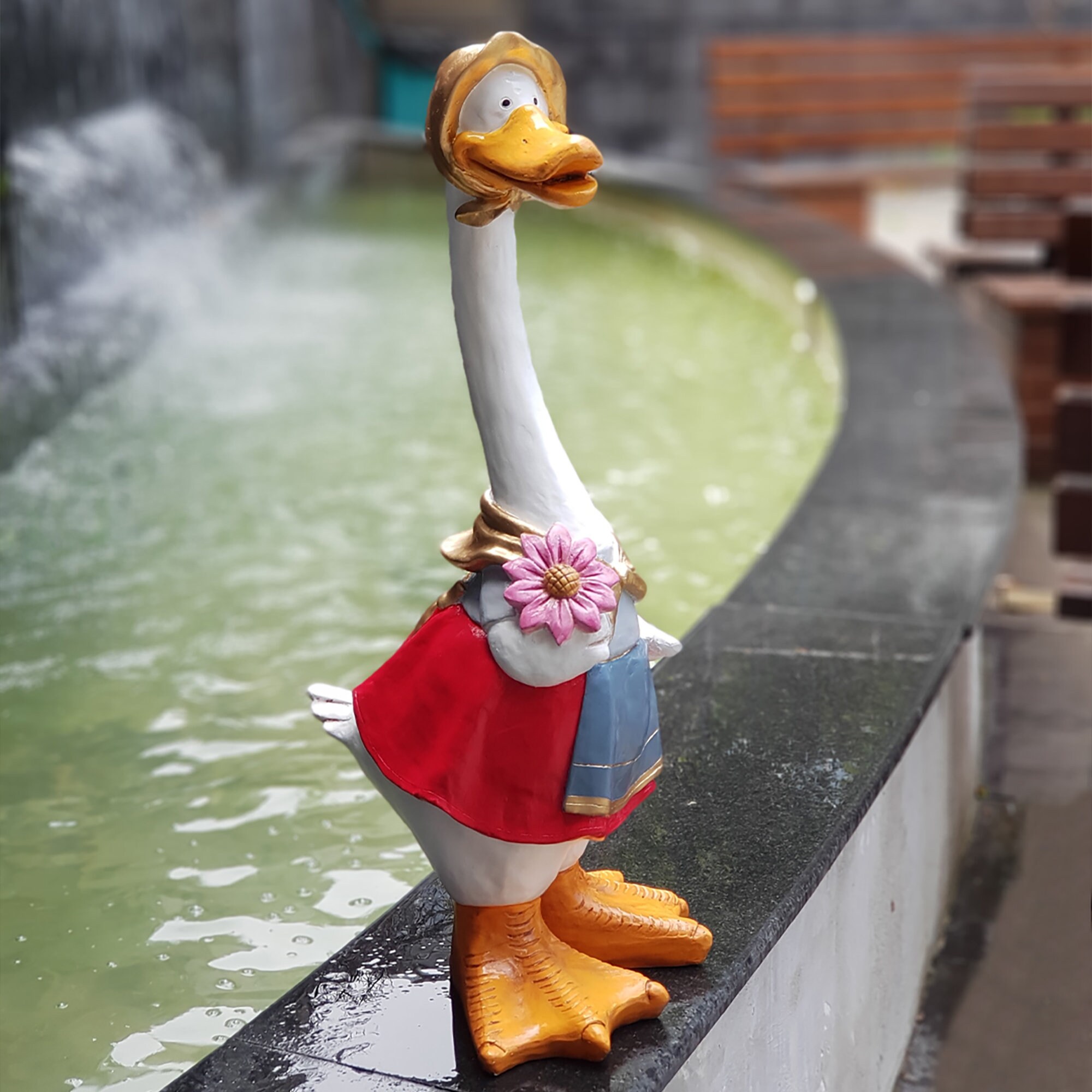 Hand-painted Duck Outdoor Statue, Waterproof Garden Decor - Etsy