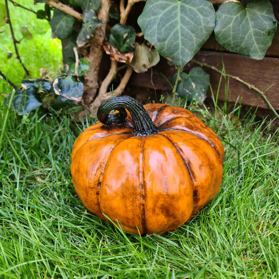 Pumpkin Sculpture Garden Statue Halloween Decoration - Etsy
