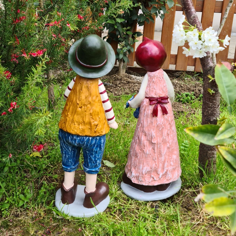 Farmer Family Garden Statues Large Woman and Man Sculpture as | Etsy