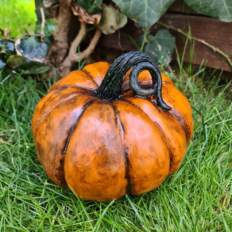 Hand-painted Pumpkin Sculpture, Waterproof Garden Decor - Etsy