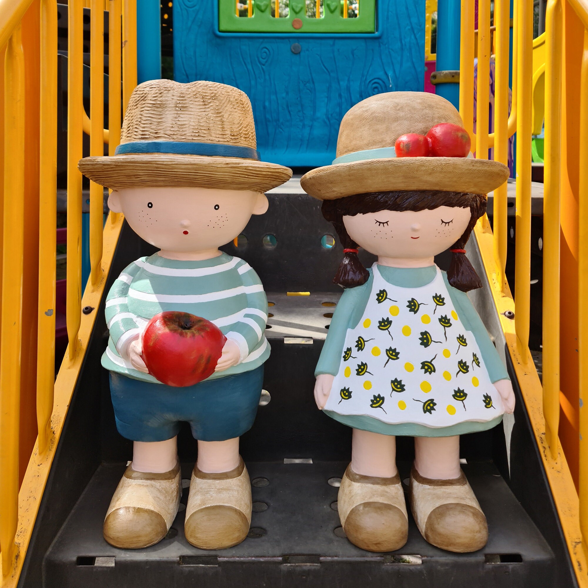 Cute Kids Garden Statue Set, Funny Country Home Garden Decor, Farmhouse ...