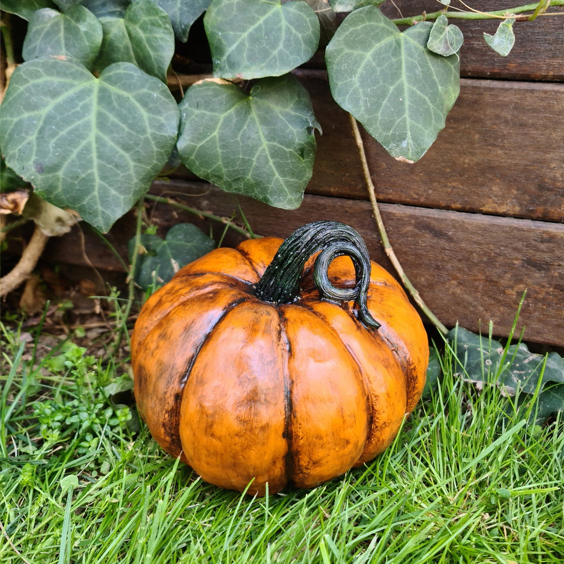 Pumpkin Sculpture Garden Statue Halloween Decoration - Etsy