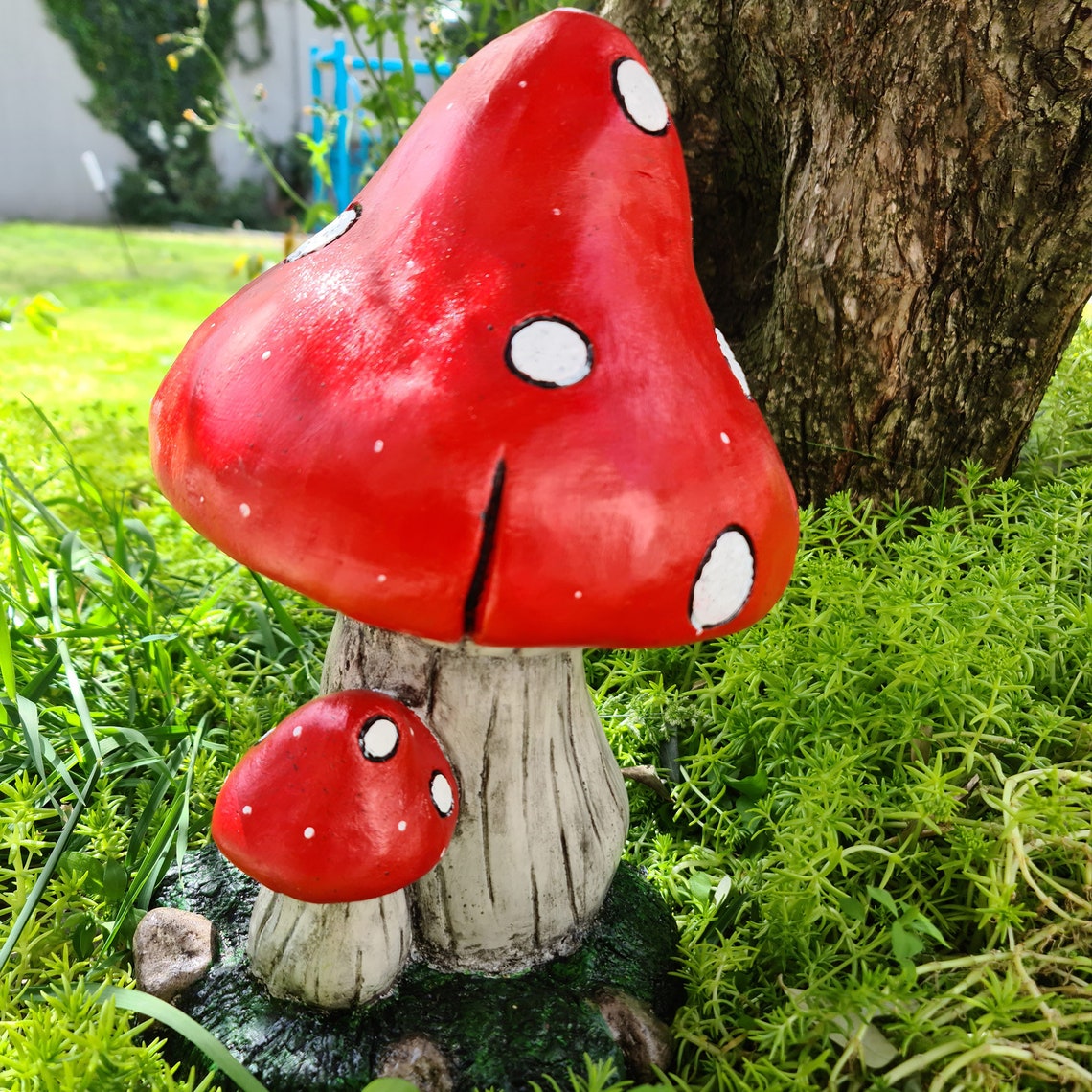 Large Mushroom Statue, Garden Statue, Mushroom Figurine, Garden Decor ...