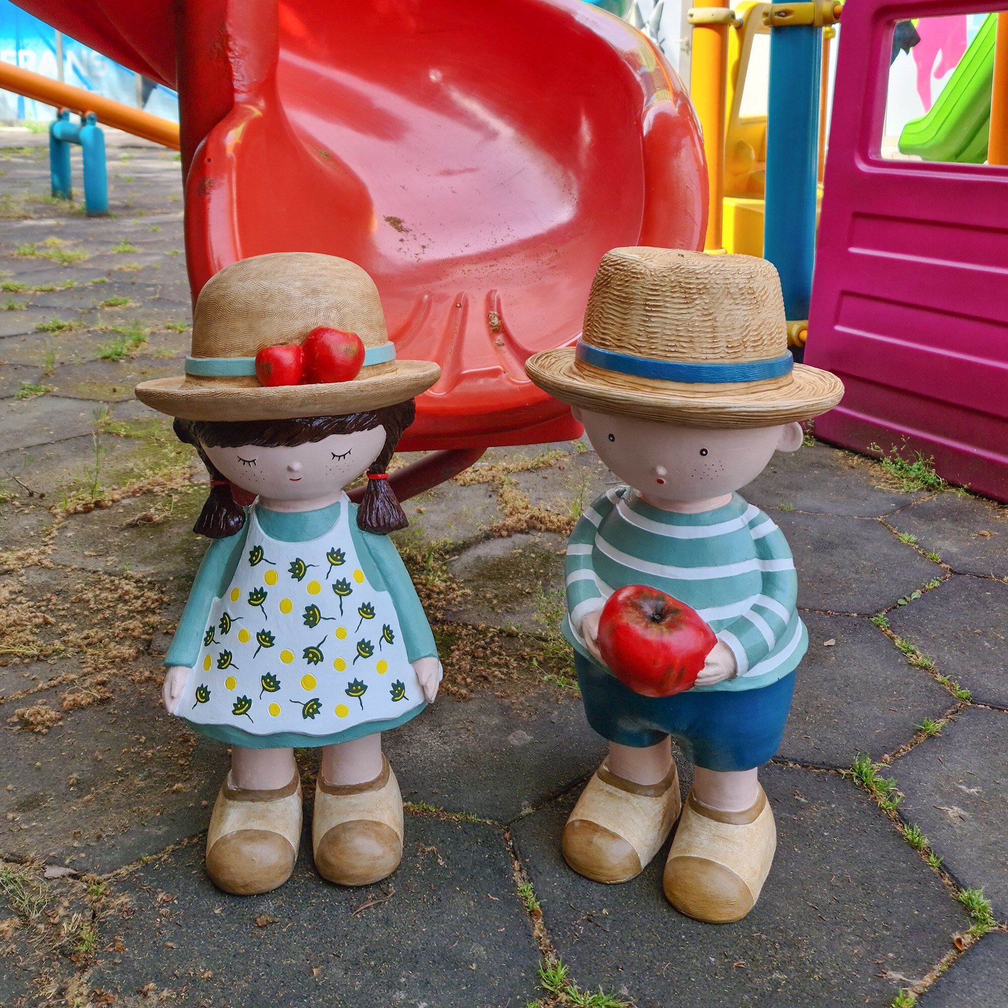 Cute Kids Garden Statue Set, Funny Country Home Garden Decor, Farmhouse ...