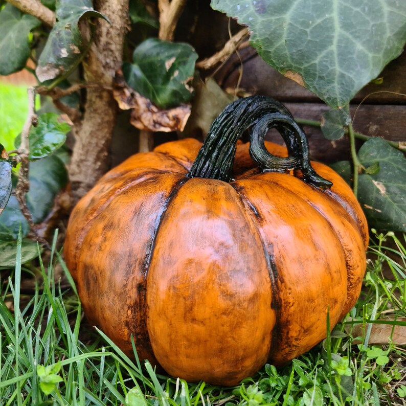 Pumpkin Sculpture Garden Statue Halloween Decoration - Etsy