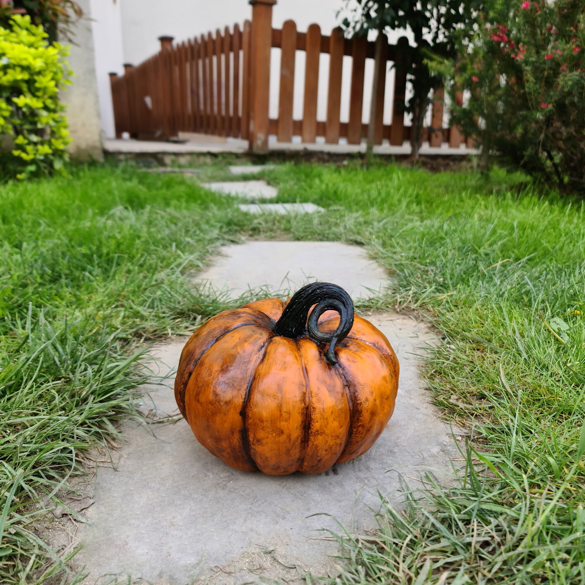 Pumpkin Sculpture Garden Statue Halloween Decoration - Etsy