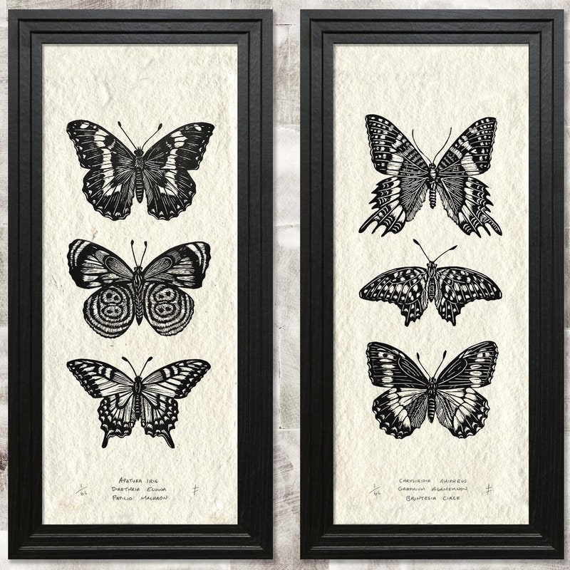 Butterfly Linocut - Etsy