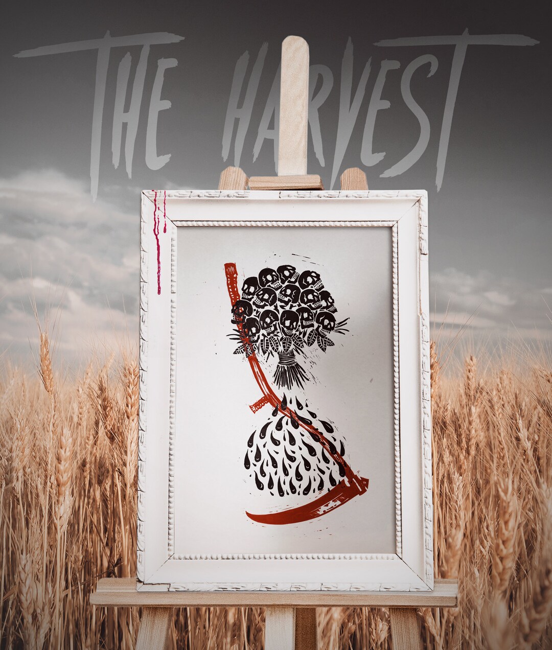 The Harvest, Original Linocut Print, Hand-carved, Hand-printed Autumn ...