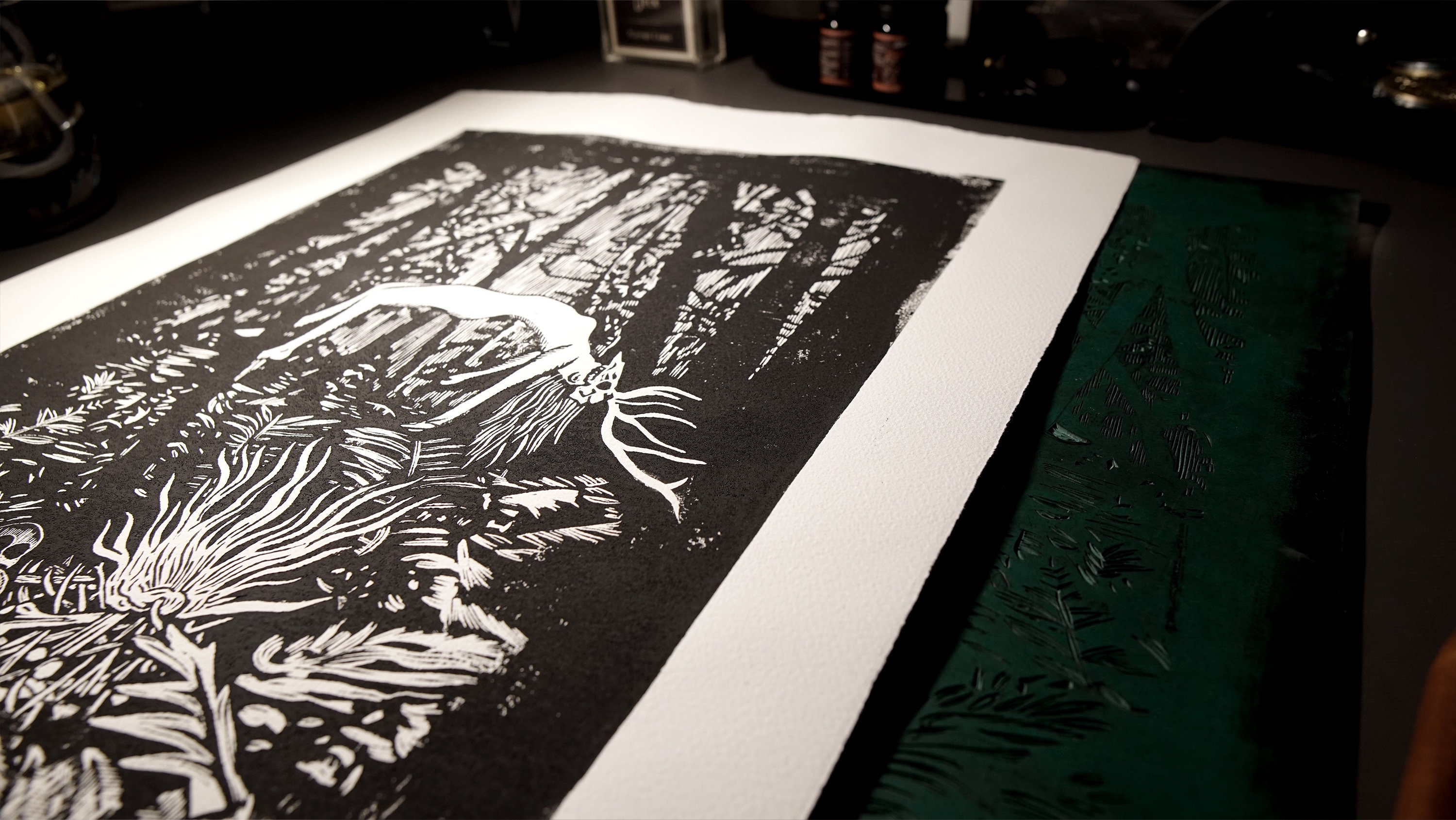 The Witch, Original Linocut Print, Hand-carved, Hand-printed - Etsy