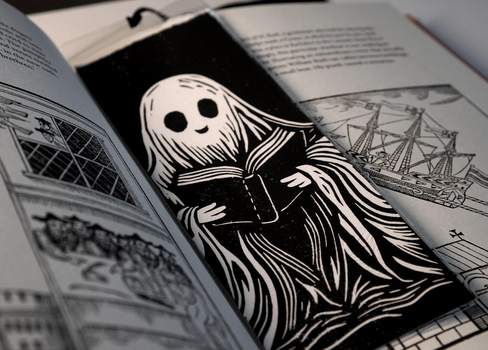 Linocut Bookmarks: Spooky Gothic Book Accessory, 8 Limited Edition ...