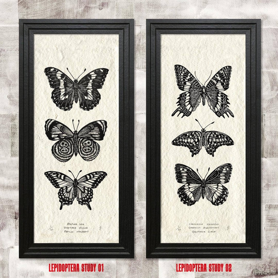Butterfly Linocut Print, Handmade Linocut Print, Butterfly Original Art ...