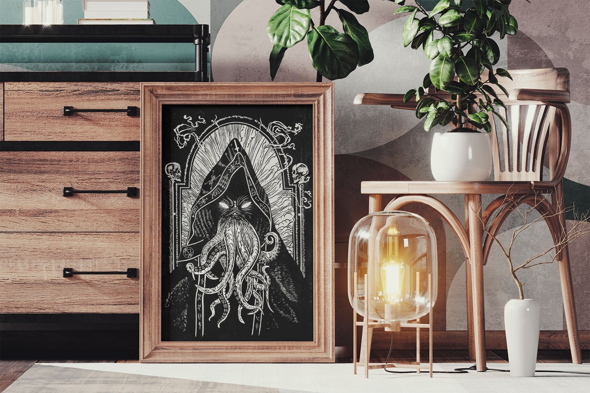 Cthulhu, Original Linocut Print, Hand-carved, Hand-printed Lovecraft ...
