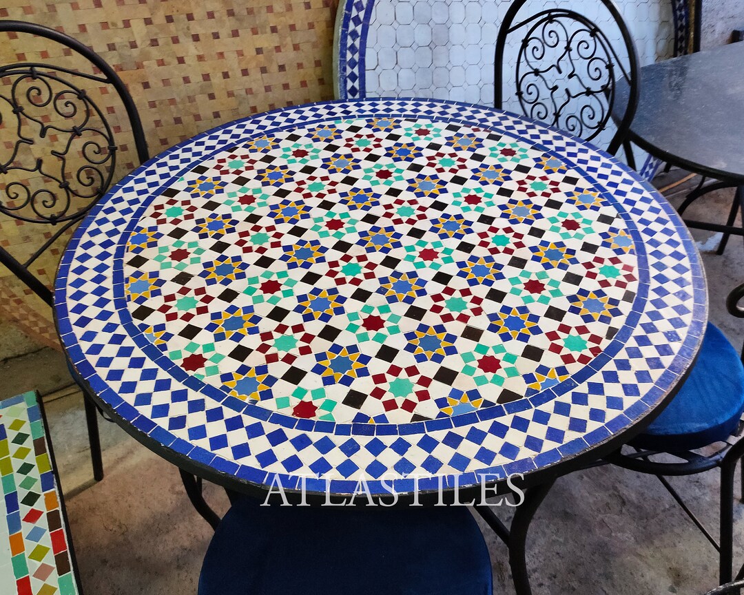 Mosaic Outdoor Table for Patioceramic Tableindoor Mosaic - Etsy