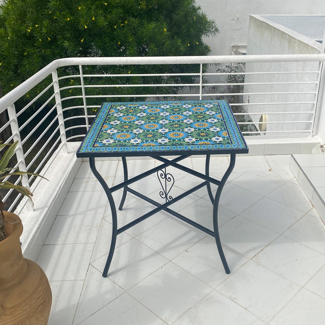 Mosaic Table for Garden for Outdoor Patio,ceramic Square Table,indoor ...