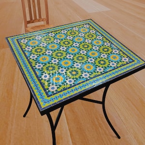 Mosaic Table for Garden for Outdoor Patio,ceramic Square Table,indoor ...