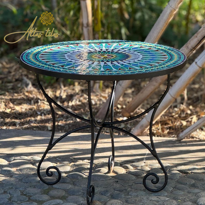 Mosaic Outdoor Ceramic Table for Patio,indoor Mosaic Table,customizable ...