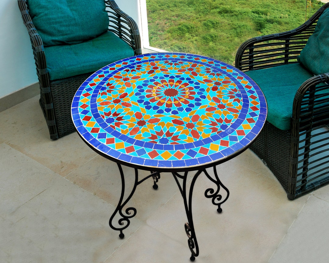 Mosaic Mosaic Table Fpr Garden ,round Mosaic Table,ceramic Table,indoor ...