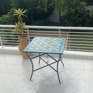Mosaic Table for Garden for Outdoor Patio,ceramic Square Table,indoor ...