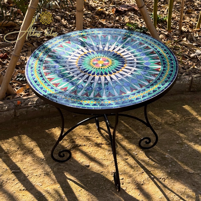 Mosaic Outdoor Ceramic Table for Patio,indoor Mosaic Table,customizable ...