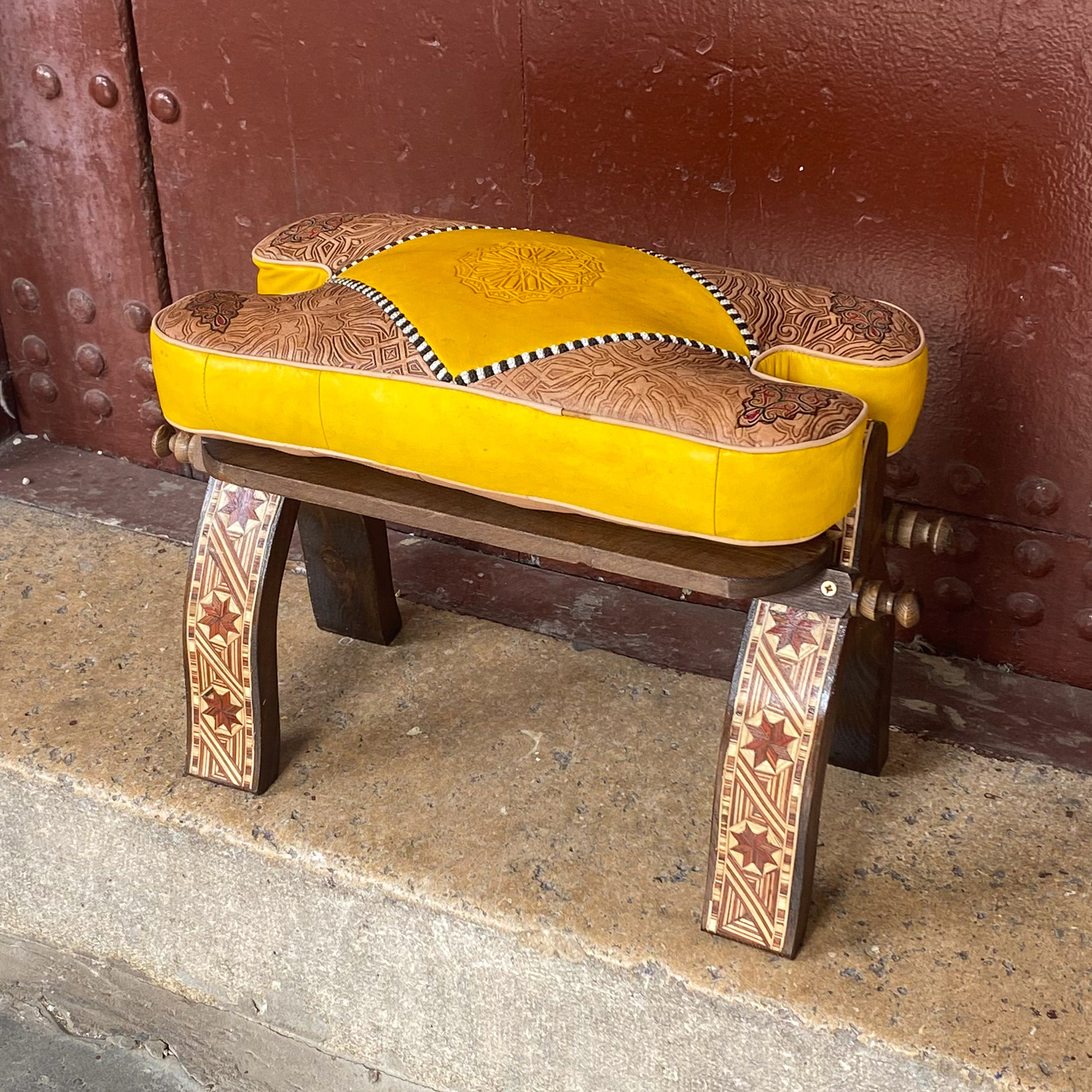 Brand New Camel Saddle Ottoman Bench Seat Style Leather Footrest Foot Stool Customize Your Own Chair Gift for Parents Bench Chair