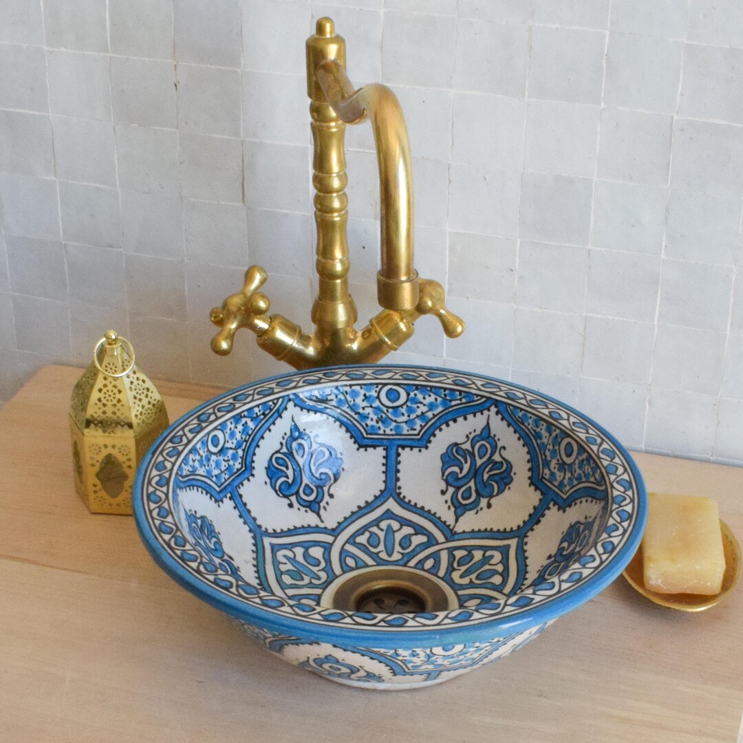 Blue Ceramic Sink for Bathroom 100% Handmade,best Deals Etsy,vessel ...