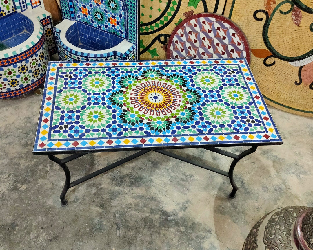 Mosaic Indoor Accent Table | Home Mosaic Table | Outdoor Mosaic Round ...