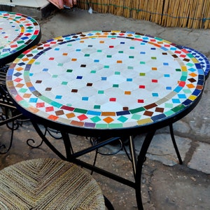 Outdoor Patio Mosaic Table 100%handmade,ceramic Table,indoor Mosaic ...