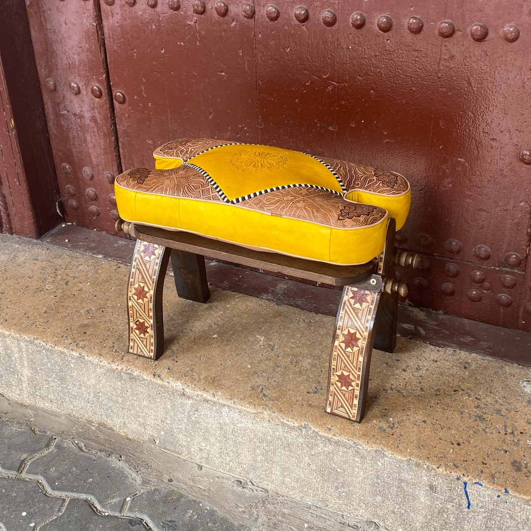Brand New Camel Saddle,ottoman Bench Seat Style,leather Footrest,foot ...