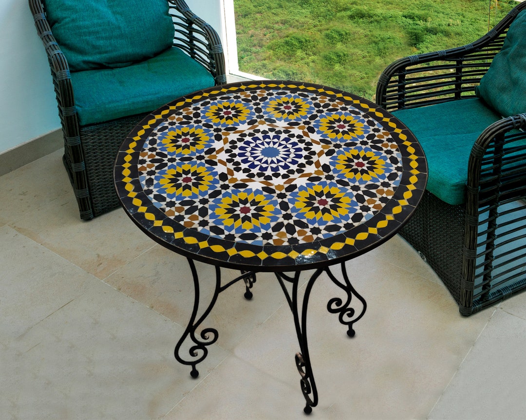 Dinner Mosaic Table for Outdoor Patio,mosaic Table,ceramic Table,indoor ...