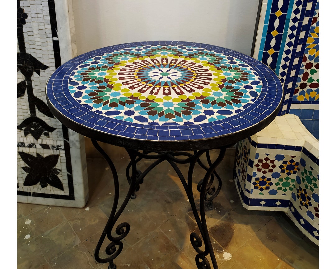 Dinner Mosaic Table for Outdoor Patio,mosaic Table,ceramic Table,indoor ...
