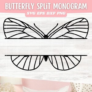 Split Butterfly SVG File for Cricut, Butterfly Name SVG for Silhouette ...